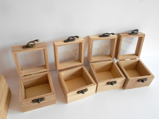 Unfinished Wooden Display Boxes Set of 5 – DIY Craft Organizer ...