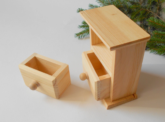 Unfinished Wooden drawers box- 2 small drawers - Exiarts & Ecocrafts