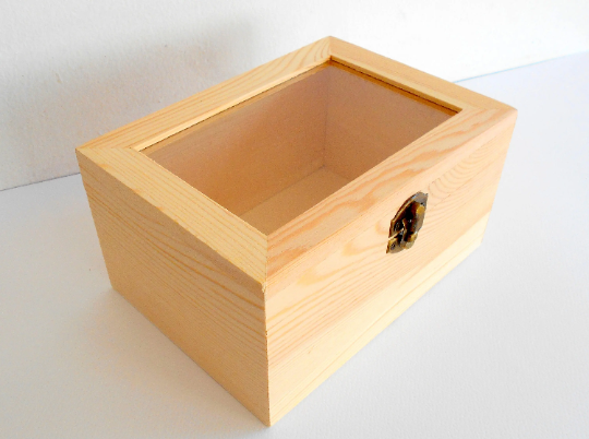 Unfinished Wooden display box- pinewood- 7'' x 5'' - Exiarts & Ecocrafts