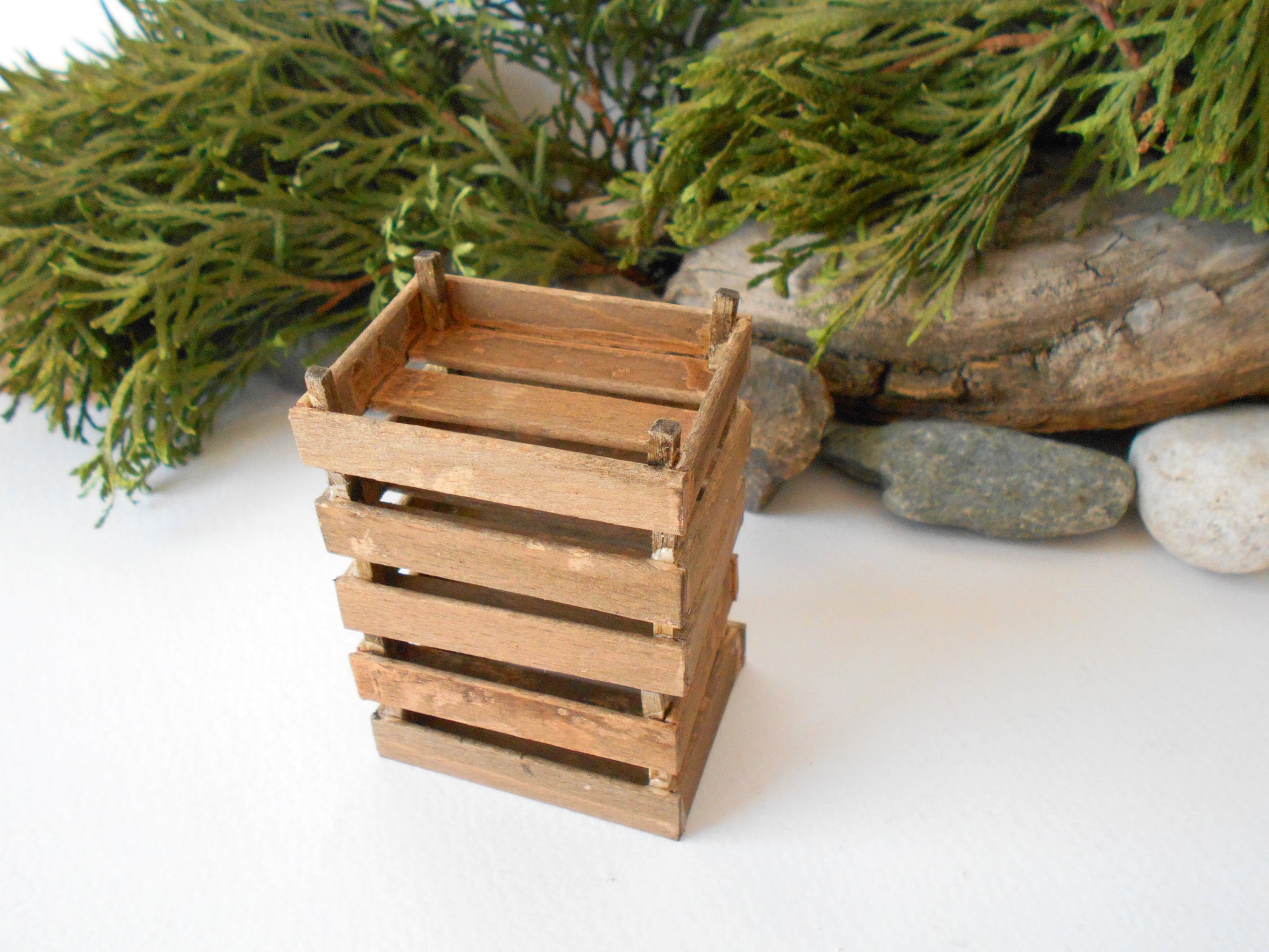 Miniature wooden crates- 5 set light brown - Exiarts & Ecocrafts