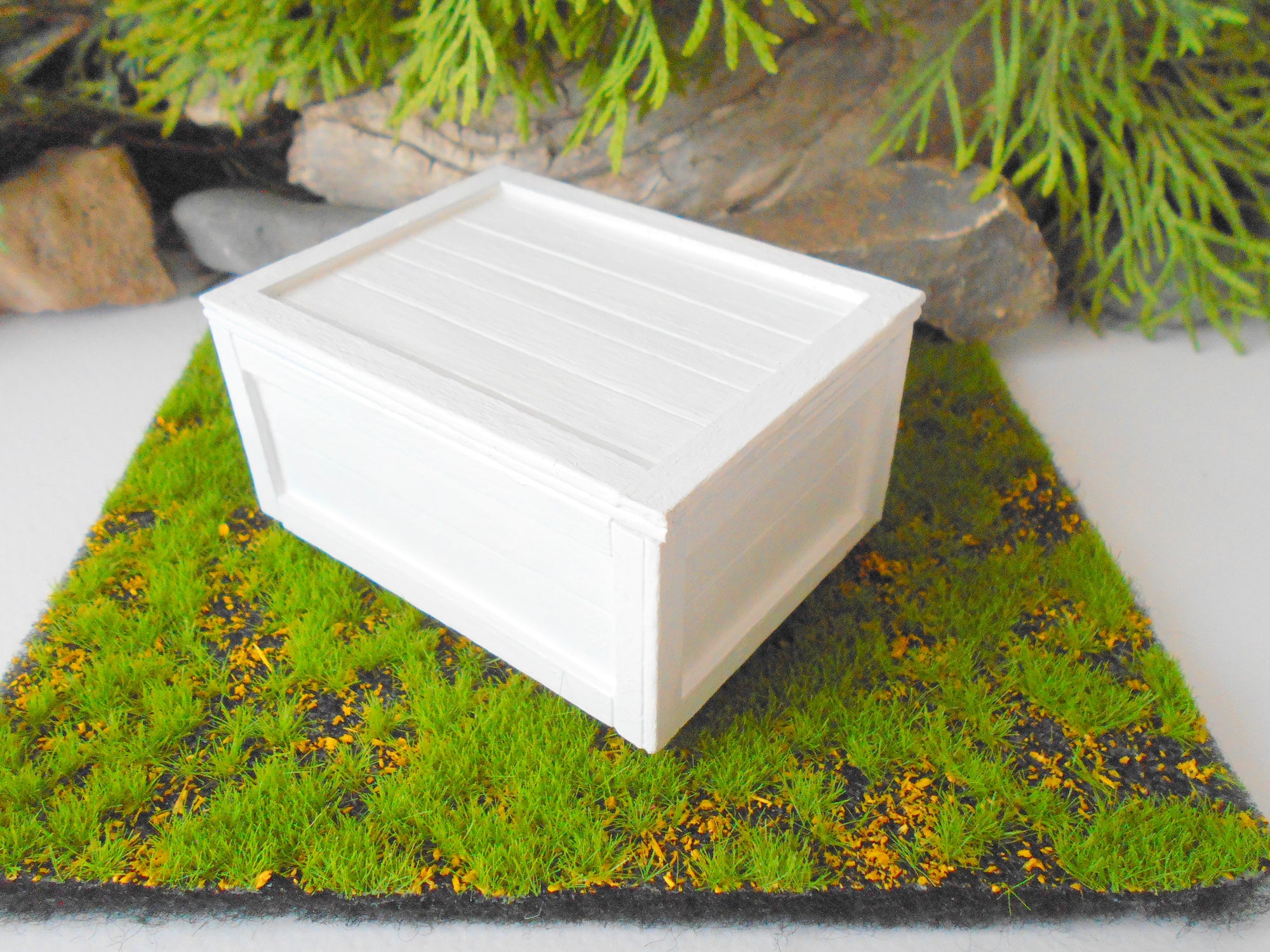 Miniature box chest with a cap- transporting white mini box- from beec ...