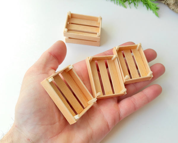 Miniature wooden crates- 5 set - Exiarts & Ecocrafts