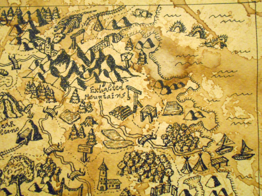 Fantasy Map Art Print, Ancient Map- Pirate map- Fantasy Realm - ink ma ...