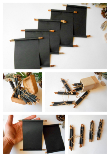 10 Custom color paper scroll invitations- party scroll invitations set ...