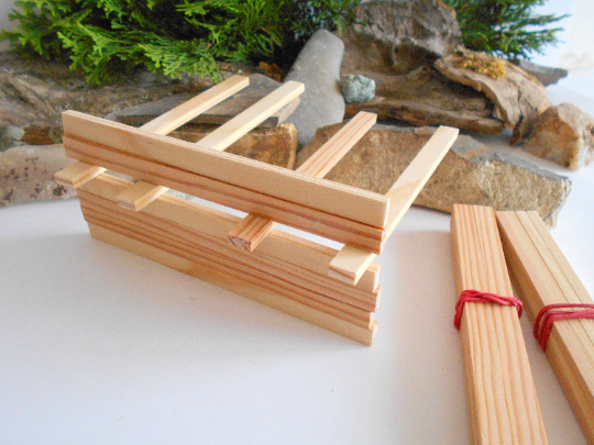Miniature lumber beams- 5x10 mm- 12 psc.- 6 inch long - 1/12 pine mini ...