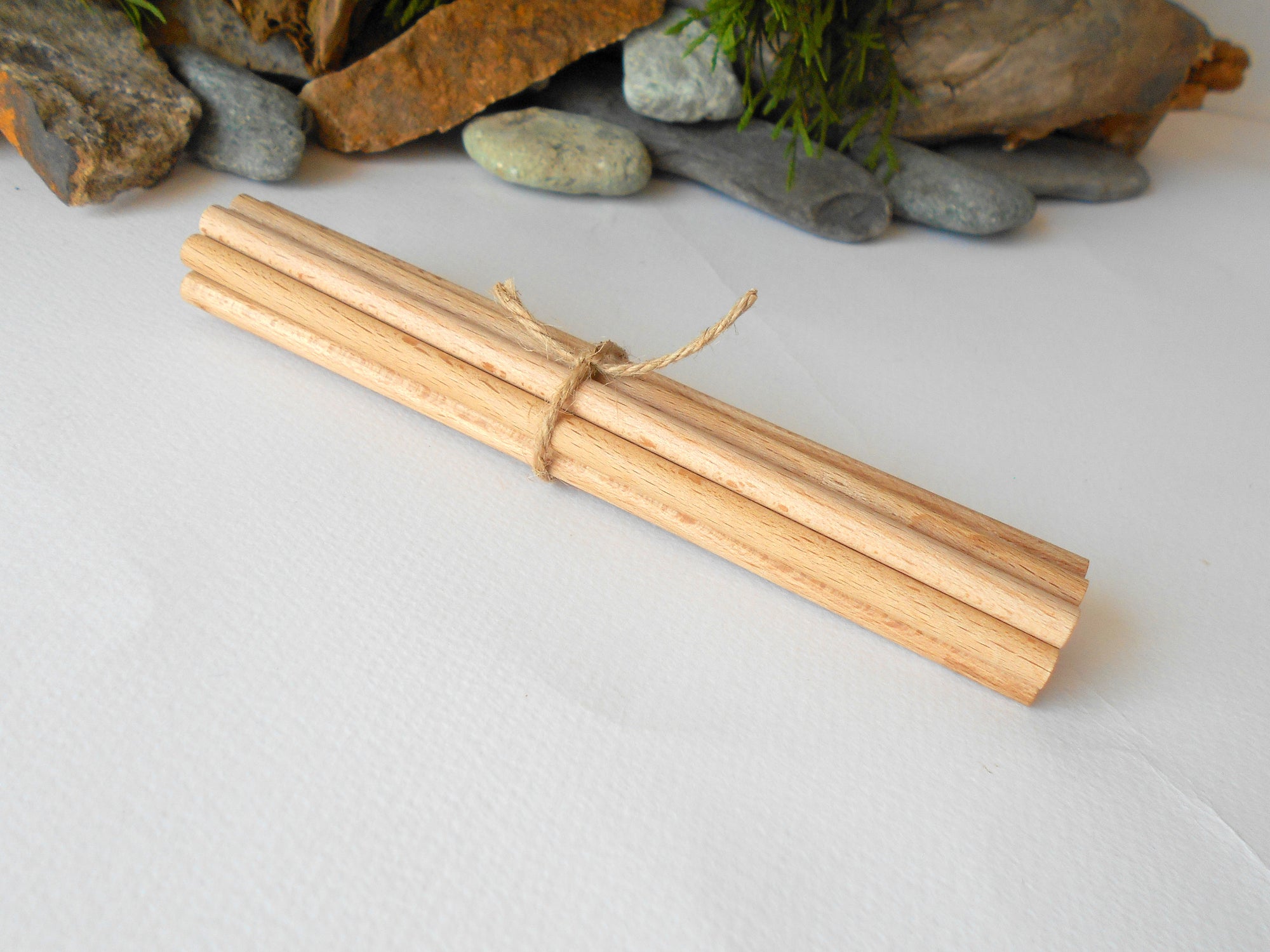 Miniature round lumber beams- 6 mm diameter- 10psc.- 6 inch long- mini ...