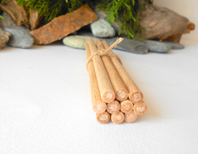 Miniature round lumber beams- 6 mm diameter- 10psc.- 6 inch long- mini ...